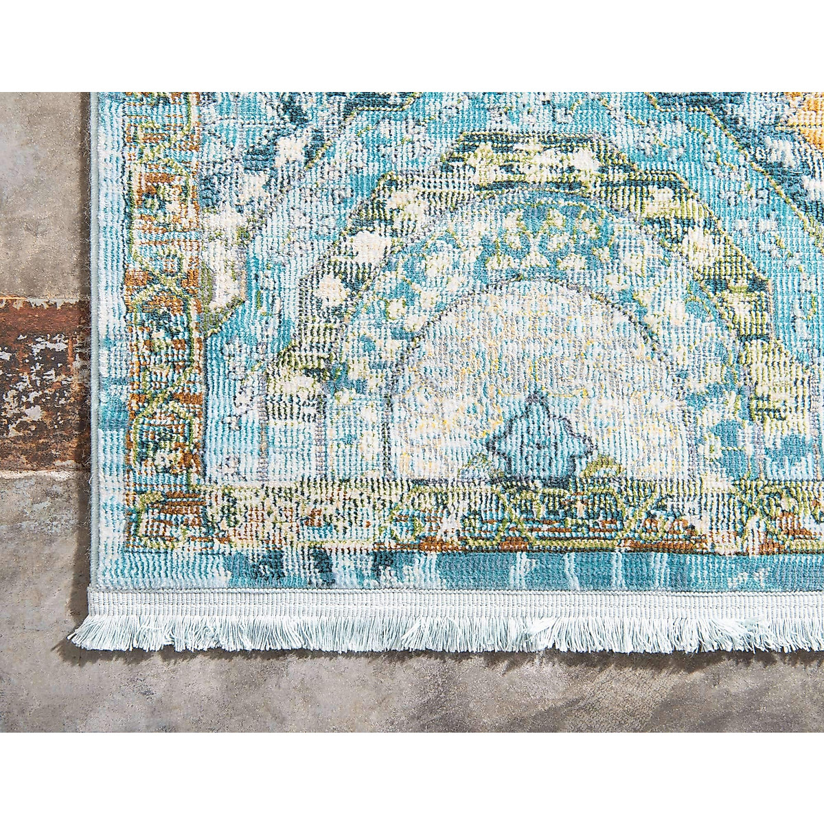 Unique Loom Baracoa Collection Area Rug - Coppelia (8' 4" x 10' Rectangle, Light Blue/ Blue)