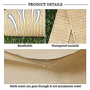 ALBN Balcony Privacy Screen Cover Outdoor Windbreak Net Fence Sunshade Weatherproof HDPE Tear Resistance Balcony Covering with Cable Ties (Color : Beige, Size : 90x240cm)