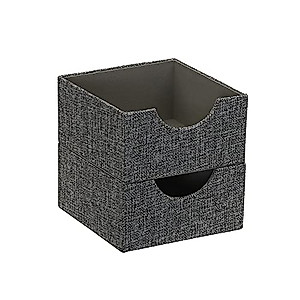 Household Essentials Graphite Small Square Organizer Boxes for Storage | 2pc Set