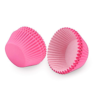 TRUSBER Baking Cups, 100 pieces Paper Cupcake Liners Wrappers Nonstick Muffin Molds Baking Cup Holders for Wedding, Birthday, Baby Shower or Holiday Party (Pink)