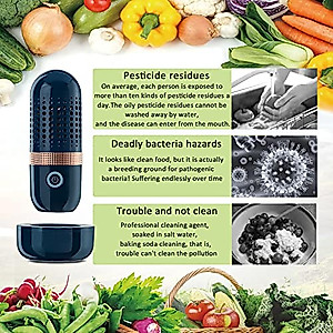 COMUSTER Vegetable Washing Machine,Fruit Cleaner Device,Banana Cleaner Machine,Fruit Purifier for with OH-ion Purification Technology for Cleaning Fruit,Vegetable,Rice,Tableware (Royal Blue)