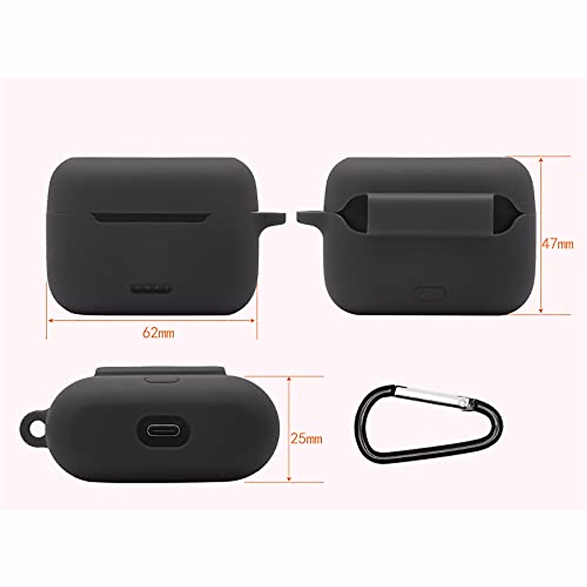 2 Pack Soft Rubber Silicone Protective Case Cover Compatible with TOZO NC2 Earbuds, Protective Skin Sleeve with Keychain (Light Blue+Light Green)