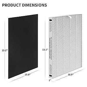 GoKBNY C545 True HEPA Replacement Filter Compatible with Winix C545 Purifier, HPEA Filter S, Part Number 1712-0096-00, 4×True HEPA Filters + 4×Activated Carbon Pre-Filters