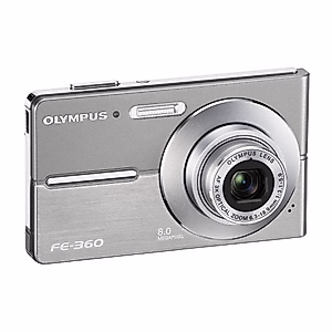 Olympus FE370 8MP Digital Camera with 5x Optical Dual Image Stabilized Zoom (Silver)