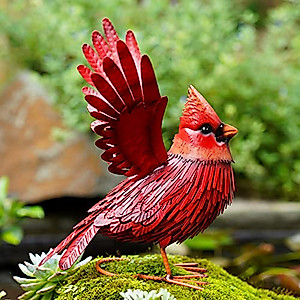 Nacome Cardinal Garden Decor Metal Yard Art Gifts - Garden Sculptures & Statues Large Red Bird Outdoor Decor,Gifts for Christmas/mom/Grandma/Wife/Sister/Aunt/Grandma,Birthday Gifts for Women,Mother