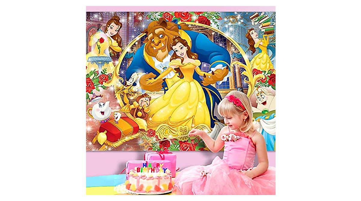 Beauty and The Beast Backdrop for Princess Belle Party - 7x5 FT Decor