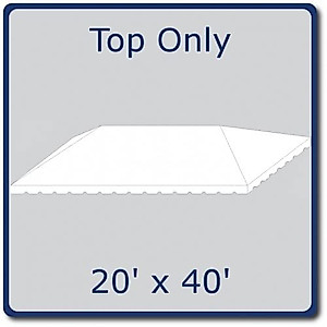 TentandTable 20-Foot x 40-Foot Tent Top | for West Coast Frames | 16oz Block-Out Premium Vinyl | White | Indoor/Outdoor | for Parties, Weddings, and Events | Commercial and Residential Use