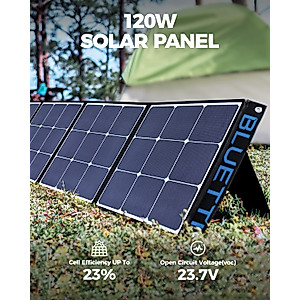 BLUETTI Solar Generator EB70S with SP120 120W Solar Panel Included, 716Wh Portable Power Station w/ 4 800W AC Outlets, LiFePO4 Battery Backup for Camping, Outdoor, Emergency