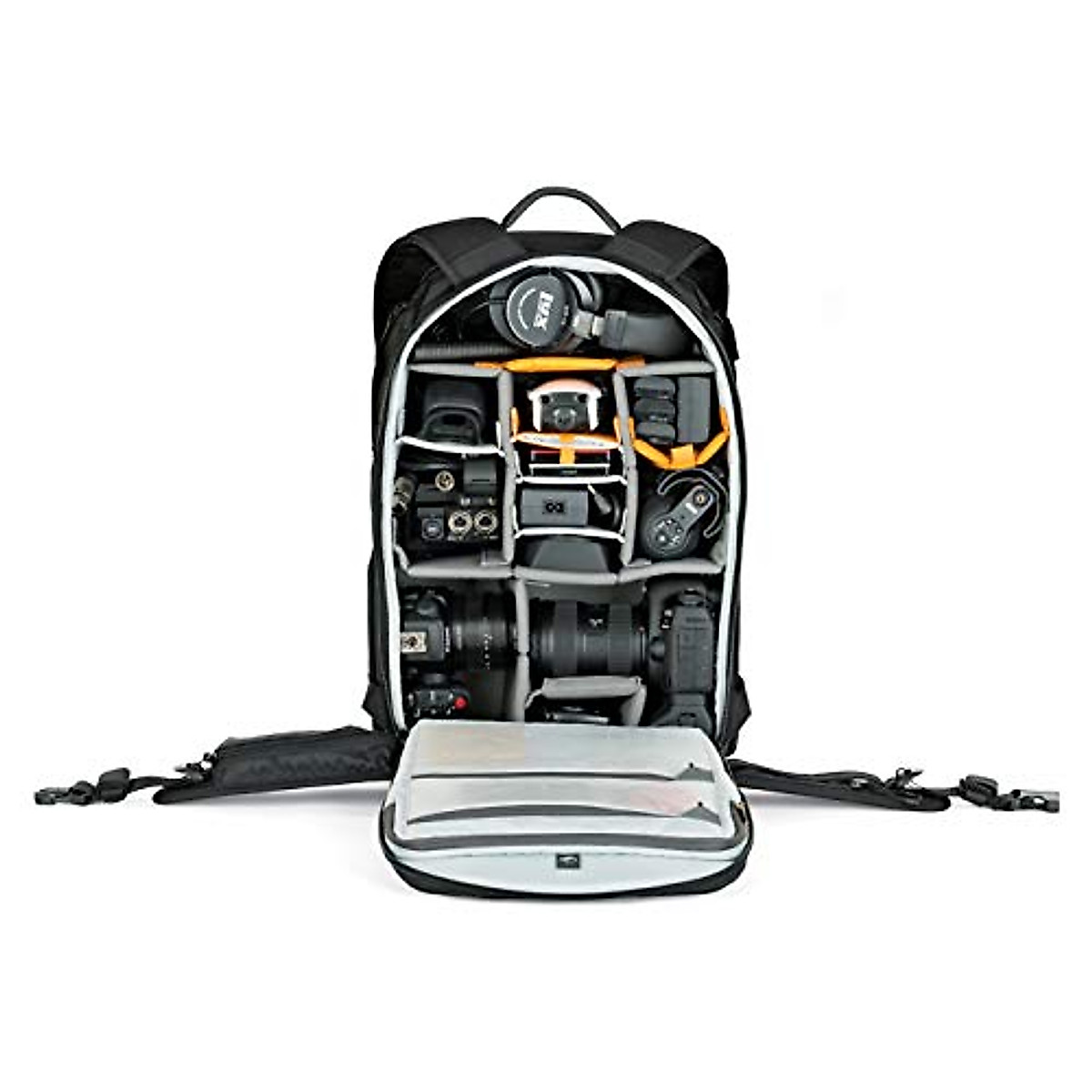 Lowepro ProTactic 450 AW II Black Pro Modular Backpack with All Weather Cover, Camera Bag for Professional Use, for Laptop Up to 15", Backpack for Professional Cameras and Drones, LP37177-GRL, Black