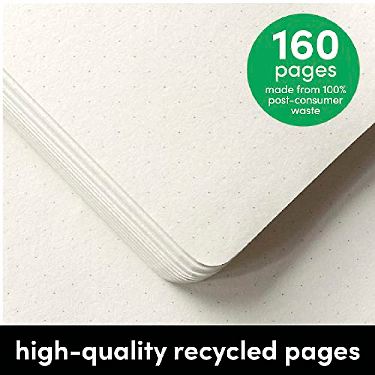 PAPERAGE Recycled Dotted Journal Notebook, (Kraft Natural Brown), 160 Pages, Medium 5.7 inches x 8 inches - 100 gsm Thick Paper, Hardcover