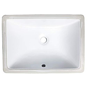 Zeek Undermount Bathroom Sink 16x11 Small Rectangle Narrow Vanity Sink - White - Fits 18 Inch Vanity - With Overflow - 16 Inch by 11 Inch Opening - Vitreous china ceramic (ZP-1611, 1)