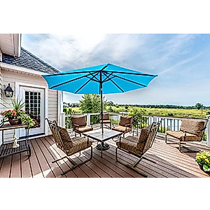 MASTERCANOPY Patio Umbrella for Outdoor Market Table -8 Ribs (7.5ft,Turquoise)