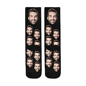 Custom Dog Face Socks Personalized Christmas Face Face Crew Socks for Women Men
