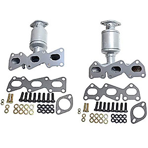 Evan Fischer Catalytic Converter Set of 2 Compatible with 2006-2007 Hyundai Sonata, 2006-2010 Azera, 2007-2008 Entourage, Fits 2006-2010 Kia Sedona Firewall and Radiator Side