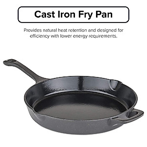 Viking Culinary Viking Enamel Cast Iron, 12 inch Round Fry Pan with Helper Handle, , Charcoal