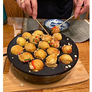 KZU 18-Hole Takoyaki Maker, 700W Electric Octopus Ball Pan with Decent Temperature Control, Non-stick Takoyaki Pan, Non Stick Cake Pop Pan
