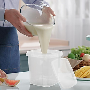 Freezer Storage Containers with Lids and Handle, 300ml Clear Plastic Storage Bucket Containers, Clear Storage Case Ice Cream Bucket Meal Prep Containers for DIY Art Craft, Pigment, Small Tools,50 Pack