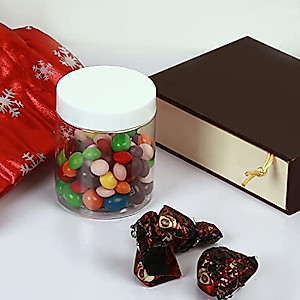 KEILEOHO 46 PCS 8 OZ Slime Containers With Lids, Food Grade Clear Plastic Slime Storage Containers, BPA Free, Wide-Mouth Plastic Jars With Lids for Slime Kit, Food Storage, Beauty Products