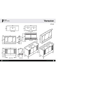 Fine Fixtures Venezian Collection - 48" Double Green Bathroom Vanity, Black Handles.