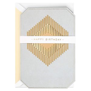 Hallmark Signature Birthday Card (Gold Diamonds)