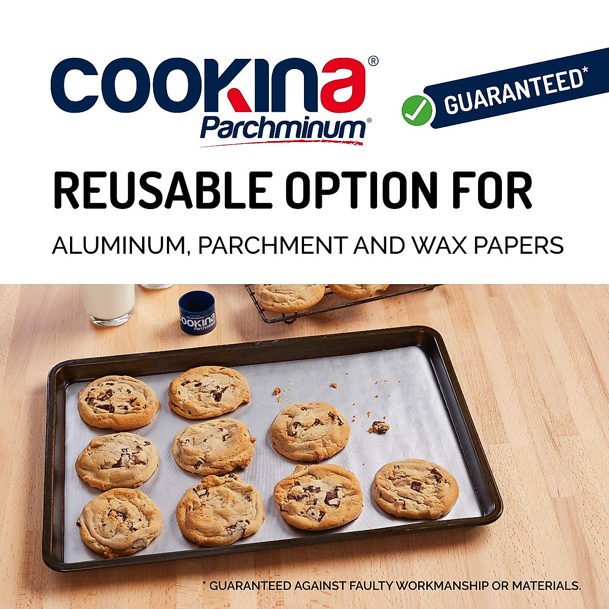 COOKINA Parchminum Reusable Presentation and Cooking Mat - 100% Non-Stick, Easy to Clean Cooking Sheet for Gas, Electric, Toaster and Convection Ovens