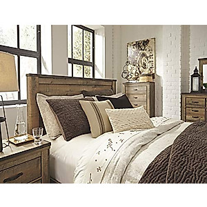 Signature Design by Ashley Trinell Rustic Panel Headboard, Queen, Warm Brown