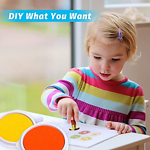 GooMart Washable Large Ink Pads for Rubber Stamps Kids (8 colors)