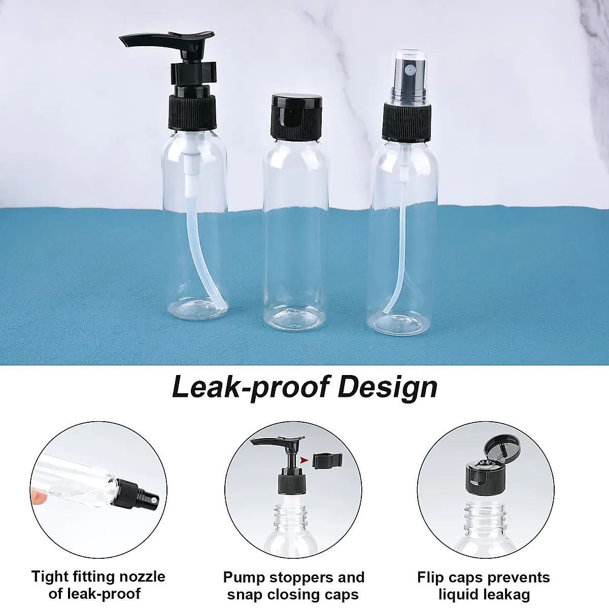 Cosywell Travel Size Bottles for Toiletries 13 Pack 2oz TSA Approved Toiletry Bottles Leak Proof Travel Kit for Women Men TSA Clear Toiletry Bag Shampoo Lotion Skincare Cosmetic Container