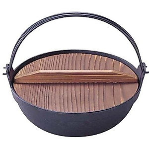Iwachu 21009 Furusato Pot, Deep 24, Black Baking, Inner Diameter 9.3 inches (23.5 cm), Induction Compatible, Nambu Ironware