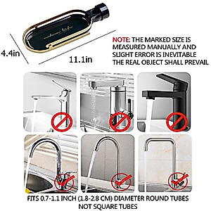 HPDEAR Faucet Sponge Holder with Towel Bar, Holder Sink Caddy Organizer for Kitchen, Hanging Faucet Drainer Rack for Bathroom  (Black)