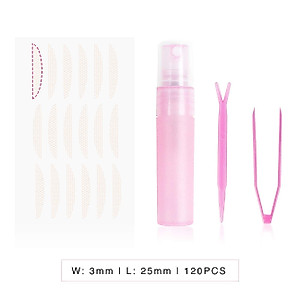 Beauty Logic Aqua Lace Eyelid Lifting Kit, 120 Invisible Lifter Tape Strips, Instant Natural Self Adhesive Upper Eye Lid Lift Double Stickers for Hooded Droopy Puffy Uneven Eyes (Medium)