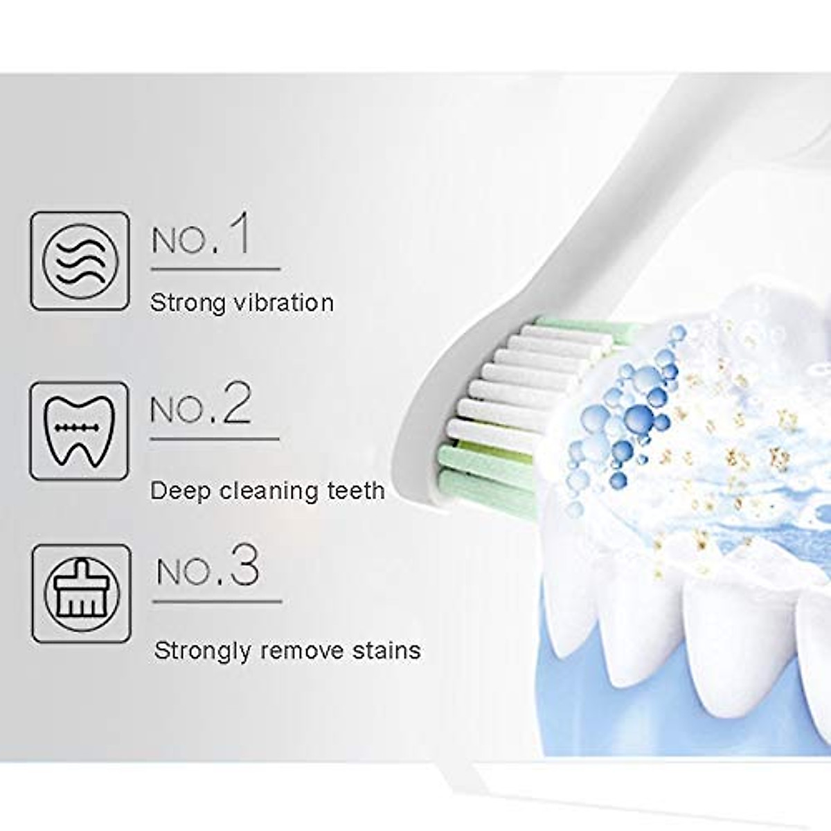 ＲＥＤ－ＮＩ RED-NI Sonic Electric Toothbrush, 4 Free Replacement Heads Included as Gifts Ideal for Adult Children and Couples Use USB Fast Charging Waterproof Toothbrush,Model: ET201 (Blue)