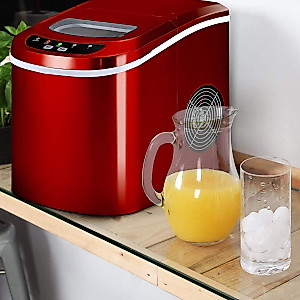 VGAZE Red Portable Compact Electric Ice Maker Machine Mini Cube 26lb/Day