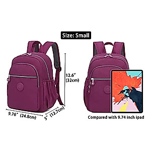 KAIERWOKE Small Nylon Backpack Mini Casual Lightweight Daypack Backpacks for Women (Light purple)