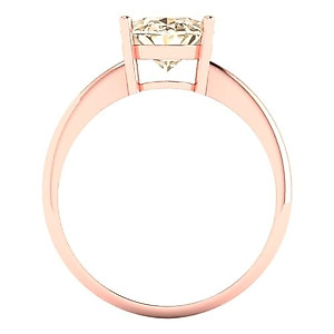 Clara Pucci 2.5ct Oval Cut Solitaire Natural Brown Morganite Engagement Wedding Bridal Promise Anniversary Ring 18K Rose Gold Size 3.5