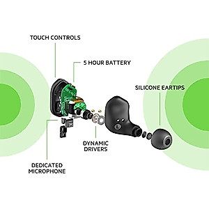 Belkin SoundForm True Wireless Earbuds, Bluetooth Headphones with Microphone, Touch Controls, IPX5 Sweat & Splash Resistant for iPhone 14, Pro, Max, Mini & Galaxy S23 with Charging Case - Black