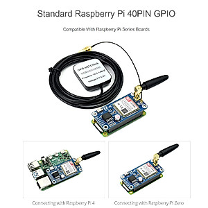waveshare NB-IoT/Cat-M/GPRS/GNSS HAT for Raspberry Pi, Low Power Narrow Band Cellular IoT Communication Module Based on SIM7000G, Support Protocols TCP, UDP, PPP, HTTP, FTP, MQTT, SMS, Mail etc.