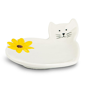 Cat Spoon Rest With Sunflower Spoon Holder For Stove Top White Ceramic Spoon Rest For Stove Top