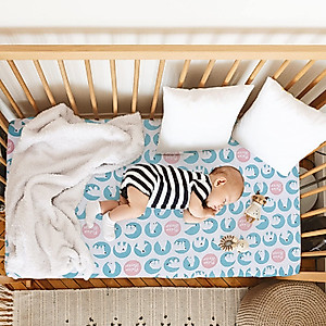 LuckyDove Bassinet Sheet Set 2 Pack, Cradle Sheets for Bassinet Pad/Mattress,Universal Cradle Sheet Set for Rectangle, Oval, or Hourglass Bassinet Pad/Mattress,Unisex Boys Girls,Stars&Polar Bear