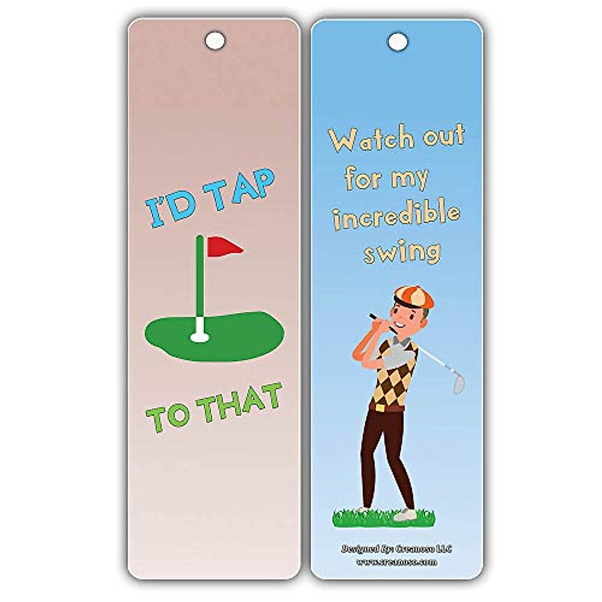 Creanoso Golf Bookmarks (12-Pack) –Awesome Bookmarker for Golf Players, Men & Women – Golf Party Favors Supplies