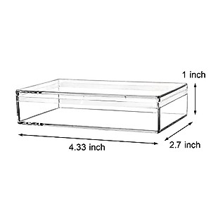 dedoot Clear Acrylic Box with Lids, 4 Pack 4.3x2.7x1 Inch Clear Acrylic Plastic Square Cube Storage Candy Box Containers for Wedding, Party, Treats, Coin, Jewelry Accessories