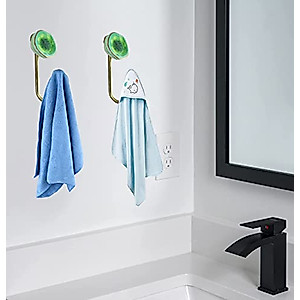 Mascot Hardware Crackle Glaze 5-1/5 in. Green & Gold Single Hook, Wall Coat Hook, Decorative Robe Hook, Scarf, Bag, Towel, Hat etc for Kitchen Bathroom Office