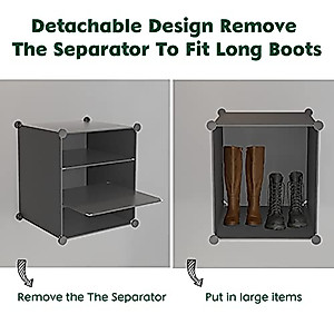 Jomifin Shoe Rack Storage Cabinet with Doors, Portable Shoes Rack Organizer, Expandable Standing Rack, Storage 36-72 Pairs Shoes, Boots, Slippers for Entryway, Bedroom, Bedroom 6-Tier(Black)