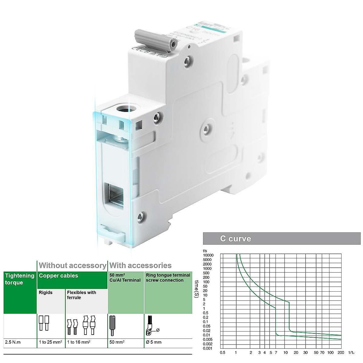LANGIR DC Circuit Breaker 6A 1 Pole Voltage Protection for Battery and Solar PV System DIN Rail Mount, Solar Disconnect Switch