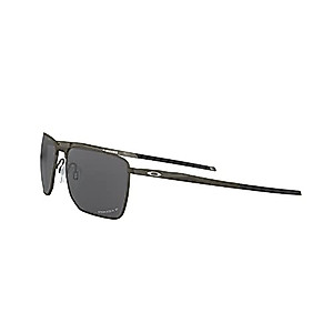 Oakley Men's OO4142 Ejector Rectangular Sunglasses, Carbon/Prizm Black Polarized, 58 mm