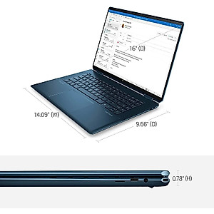 2022 HP Spectre x360 16" 3K+ (3072 x 1920) 2-in-1 Touchscreen (Intel 14-Core i7-12700H, 16GB RAM, 2TB PCle SSD, Stylus) Convertible Laptop, Fingerprint, Backlit, 2 x Thunderbolt 4, Windows 11 Home