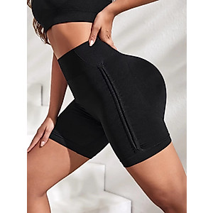 X-SNOW FALCON Women Gym Workout Seamless Shorts High Waisted Biker Scrunch Butt Booty Athletic Yoga Shorts Black