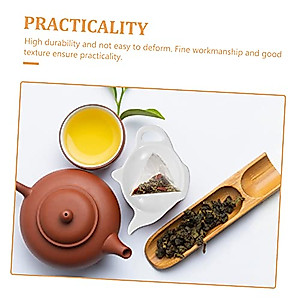 Housoutil Ceramic Tea Bag Saucer Keychain Holder Accessory Tray Appetizer Serving Tray Teaspoon Holder Ceramic Teabag Coaster Condiment Bowls Desktop Teabag Tray Professional Teabag Dish Dip