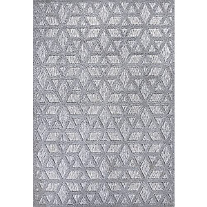 JONATHAN Y IBZ102C-8 Talaia Neutral Geometric Indoor Outdoor Area-Rug Bohemian Geometric Easy-Cleaning Bedroom Kitchen Backyard Patio Porch Non Shedding, 8 X 10, Light Gray