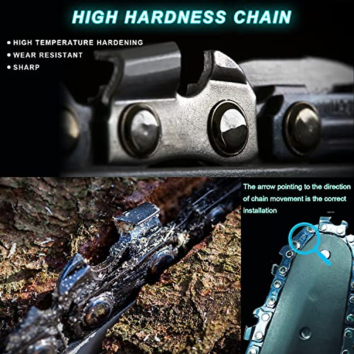 XTIMES Mini Chainsaw, 6 Inch Power Chain Saws with 2 Rechargeable Battery, Electric Chainsaw Cordless Portable Handheld Chainsaw for Garden Tree Trimming Wood Cutting